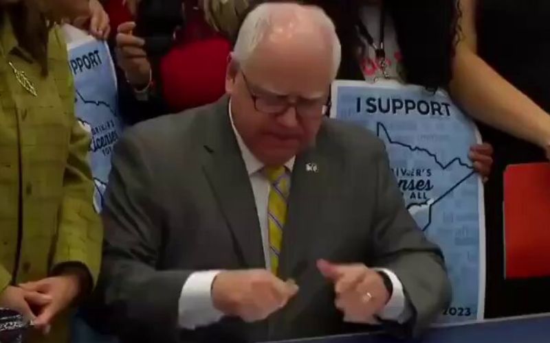 Tim Walz Accused of Election Fraud After Signing Licenses for All